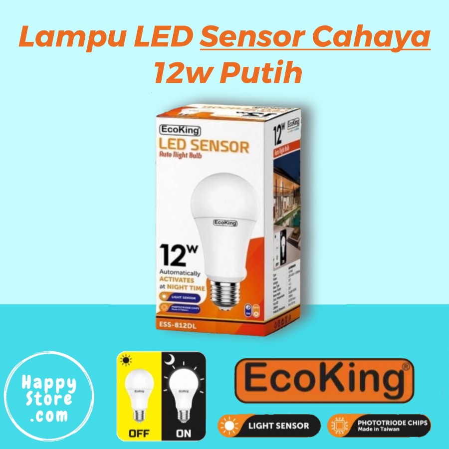 Jual Lampu LED EcoKing 12w Sensor Cahaya 12w 12 w Putih ESS-812DL | Shopee Indonesia