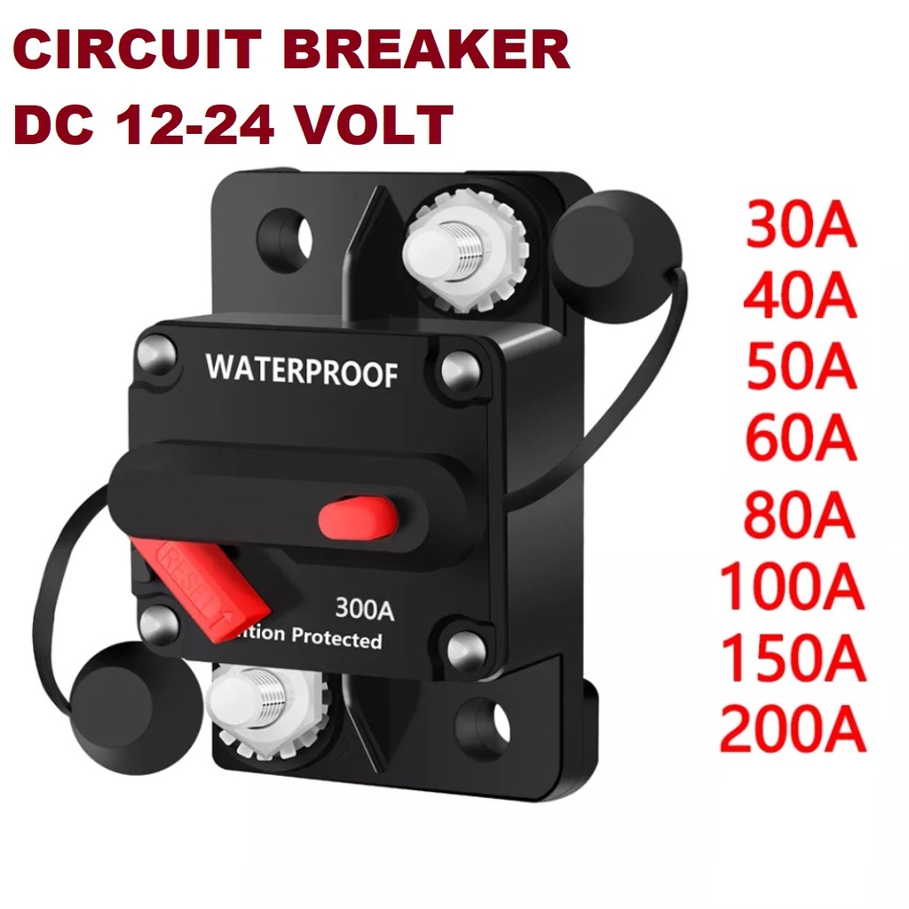Jual Circuit Breaker KOTAK Fuse Reset DC 12V-48V Car Boat Waterproof ...