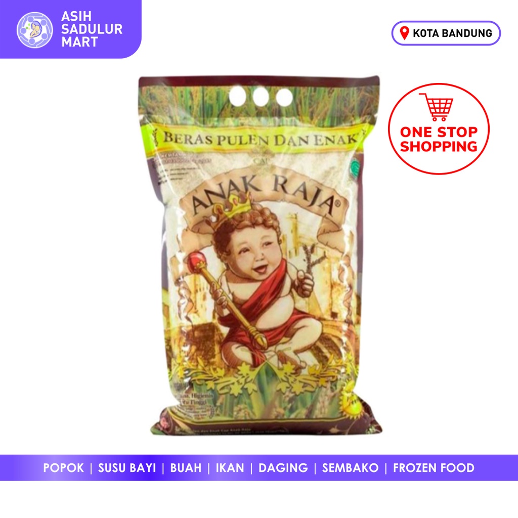 Jual Beras Anak Raja 5kg Pulen Enak - Promo Beras Anak Raja Kepala ...