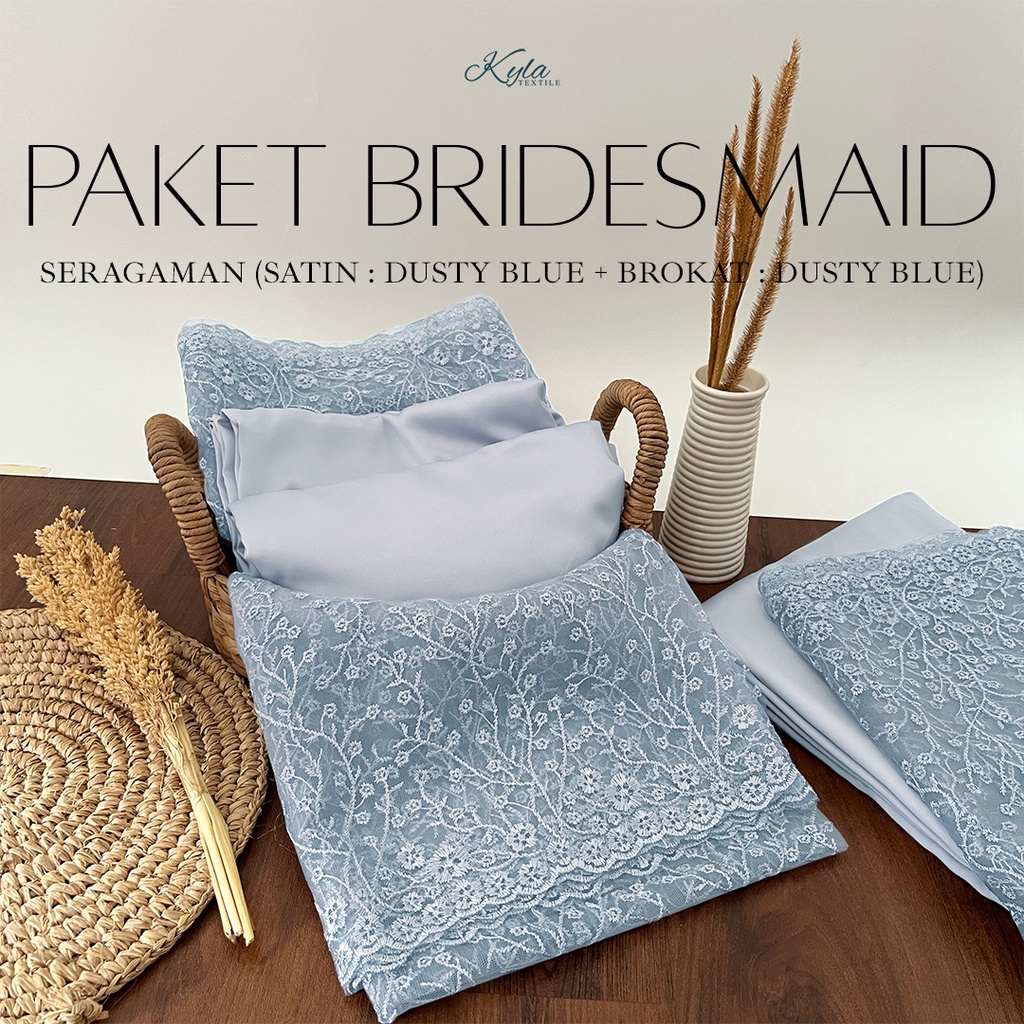 Jual PAKET KAIN BRIDESMAID PREMIUM LENGKAP SATIN KEBAYA BROKAT WARNA ...