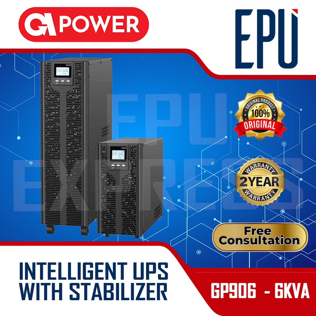 Jual UPS GPOWER GP906 6kva 6000 watt + AVR Stabilizer UPS LCD Online 6000va | Shopee Indonesia