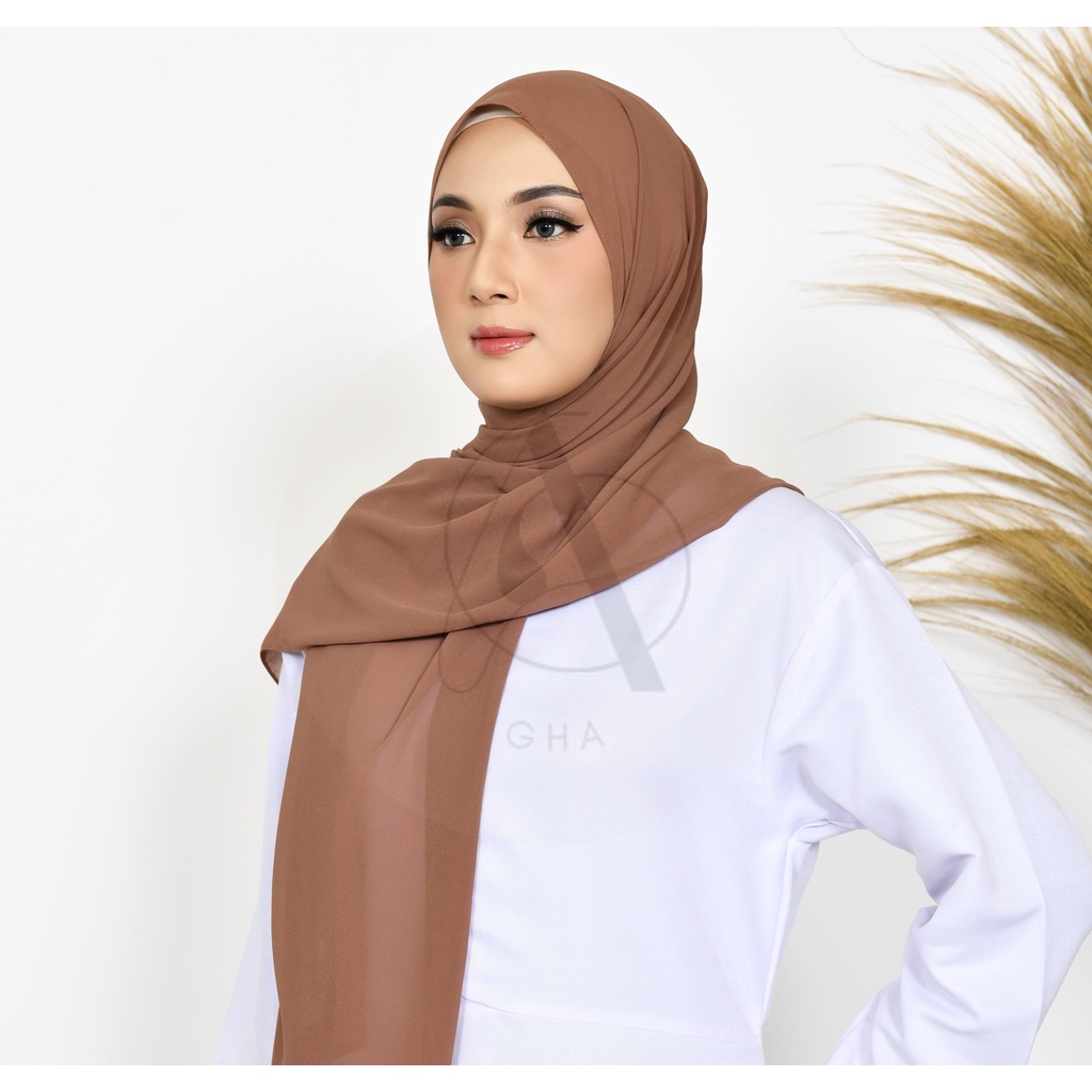 Jual HIJAB PASHMINA CERUTY IMPORT / HIJAB PASHMINA INSTAN PREMIUM GHA (Kode 401) BROWN | Shopee ...