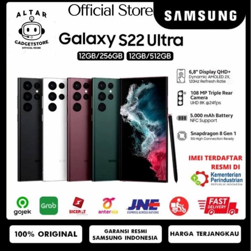 Jual Samsung Galaxy S22 Ultra 5G 12GB/512GB-12GB/256GB-(RESMI SEIN ...