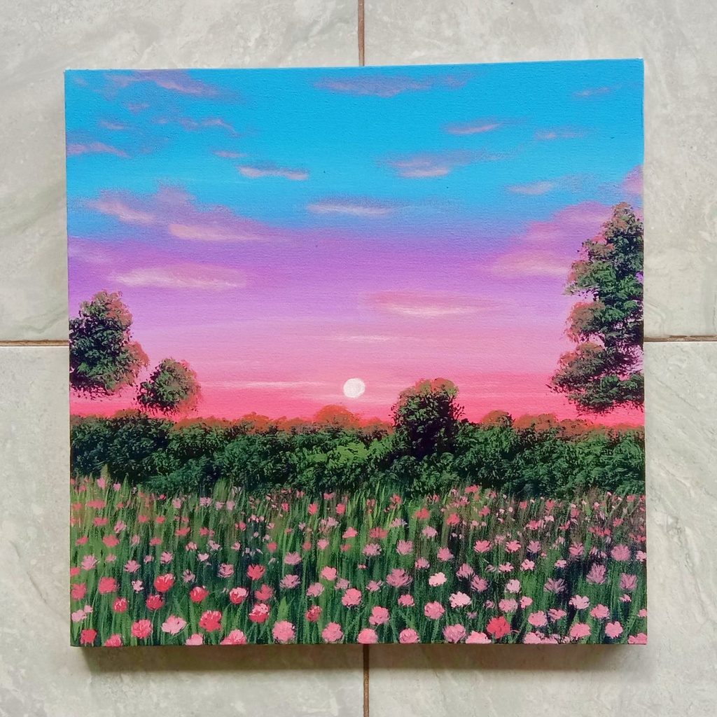 Jual Lukisan Kanvas Canvas Ukuran 20x20cm Aneka Motif Pemandangan ...