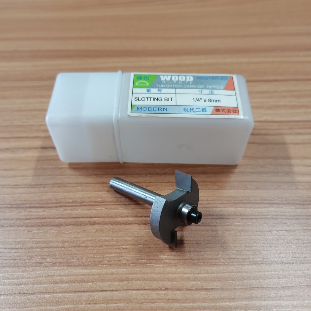 Jual Mata Router Pisau / Profil / Trimmer Kayu Slotting Bit 1/4" x 8 mm ...