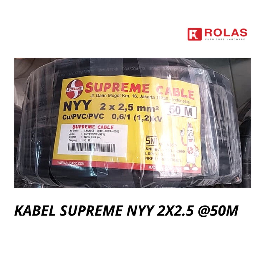 Jual KABEL SUPREME NYY 2X2.5 @50M / JUAL KABEL ROLL | Shopee Indonesia