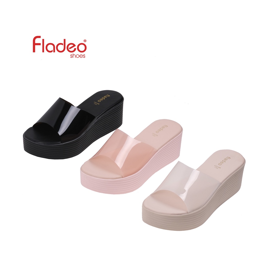 Jual Fladeo K22/LDH446-1RV/Sandal Wedges Slide Wanita [ Wedges Slipper ...