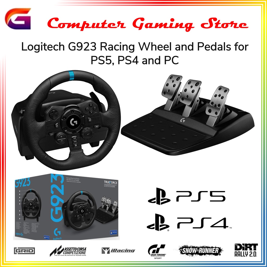 Jual Logitech G923 Racing Wheel and Pedals for PS5, PS4 and PC | Shopee ...