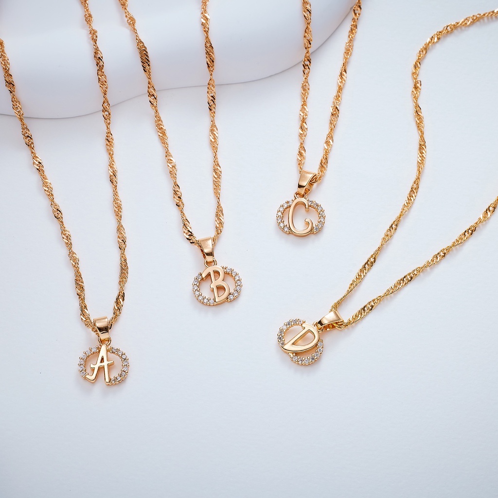 Jual Hyl Jewelry 244N Kalung Titanium Huruf Muda Emas Wanita Anti Karat Asli Panjang | Shopee ...