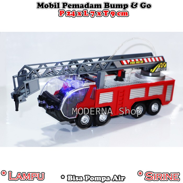Jual Mainan Mobil Truk Pemadam Bisa Semprot Air dan Sirine Bump & Go ...