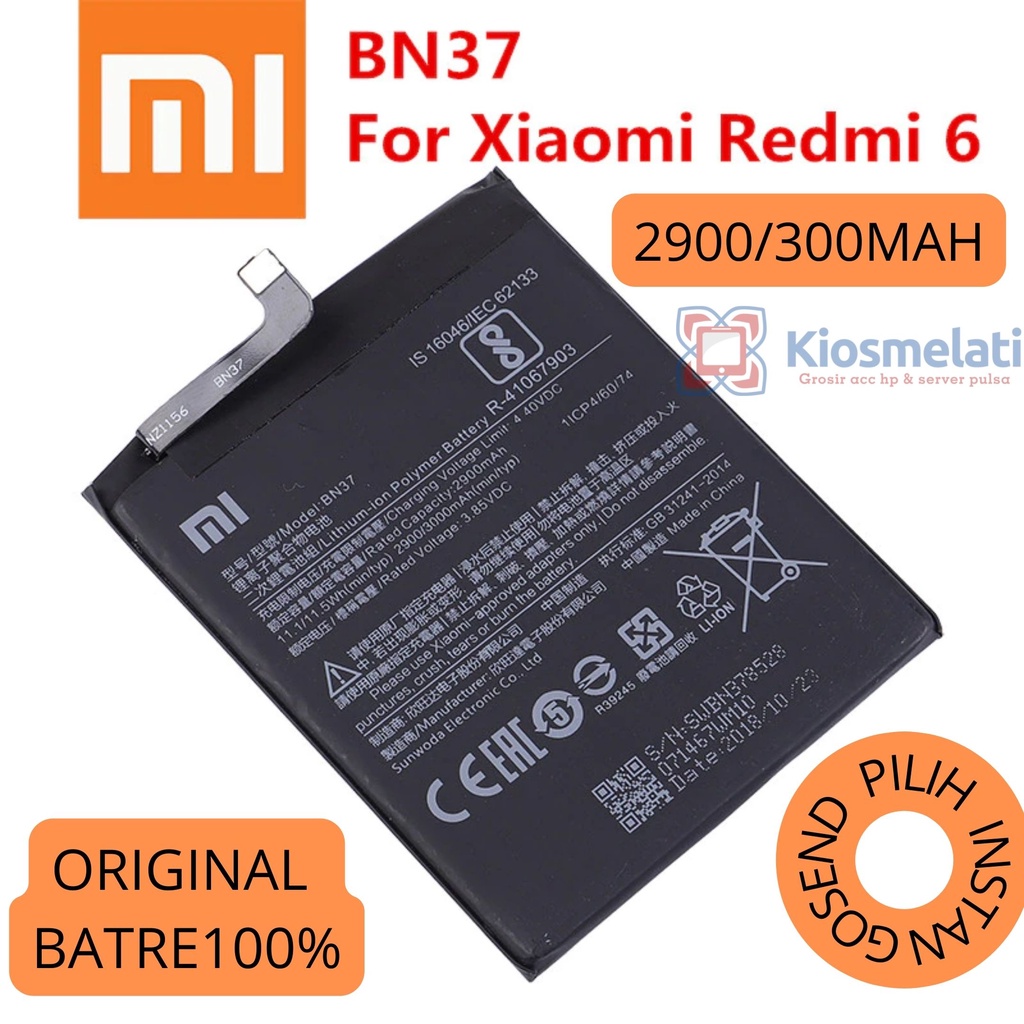 Jual Beterai Xiaomi Redmi 6A REDMI 6A BN37 Original Batre Battery ...