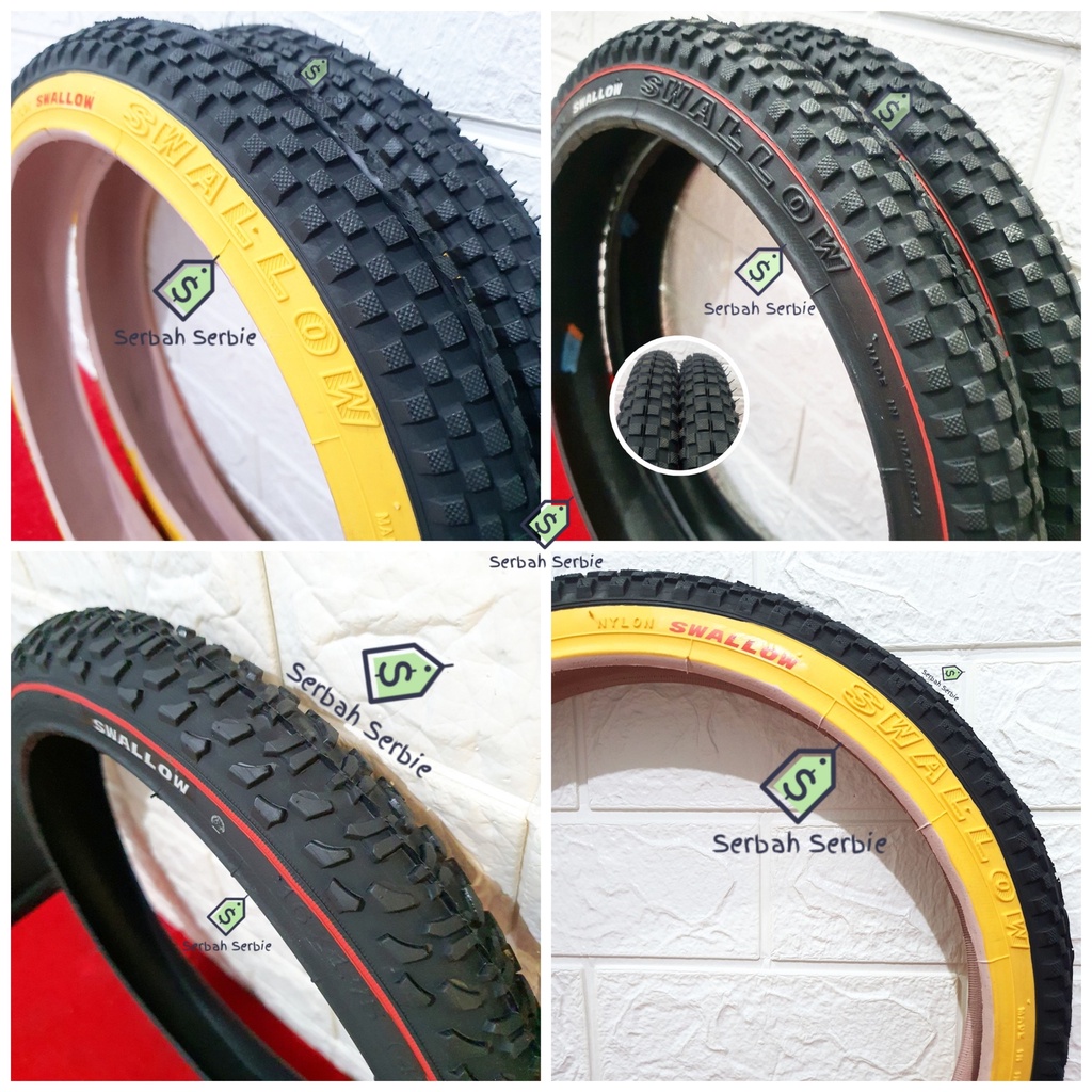 Jual BAN LUAR SEPEDA 16X1.75 SWALLOW 16 X 175 1.75 DELI TIRE HITAM LIST MERAH 16X175 LIPAT ANAK ...