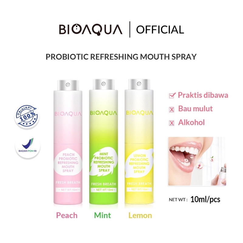 Jual BIOAQUA Probiotic Refreshing Mouth Spray 10ml / Penyegar Mulut ...