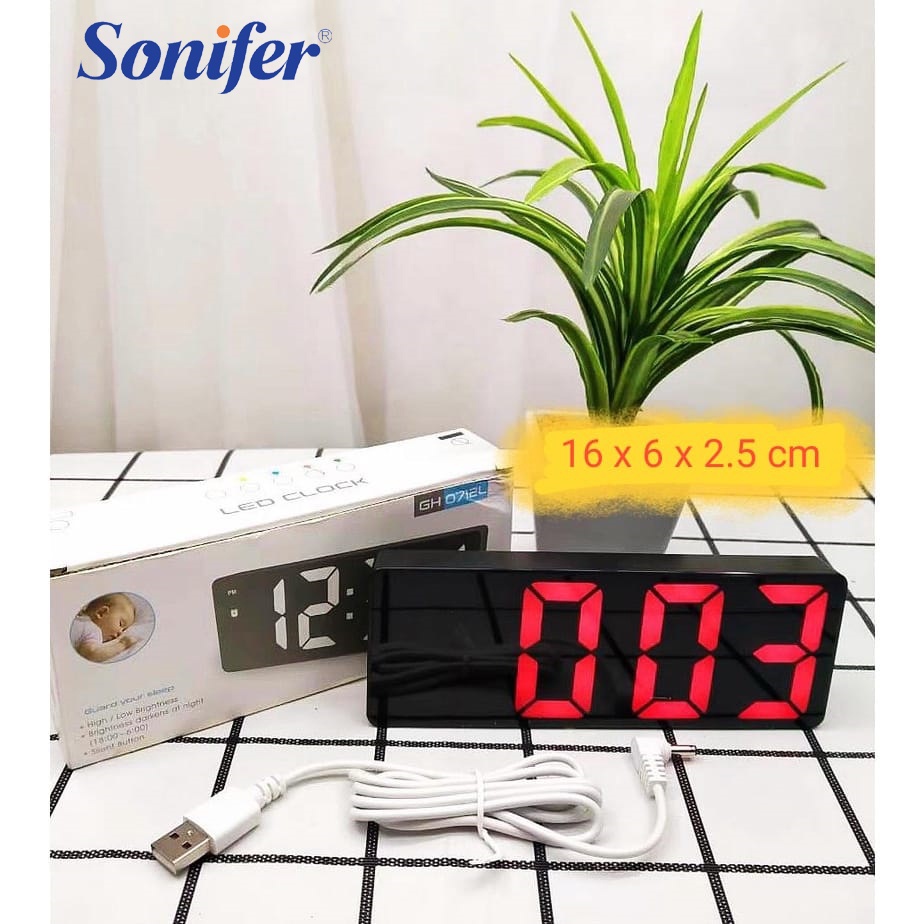 Jual Sonifer Jam Meja Digital Minimalis LED Alarm Clock dengan Sensor ...