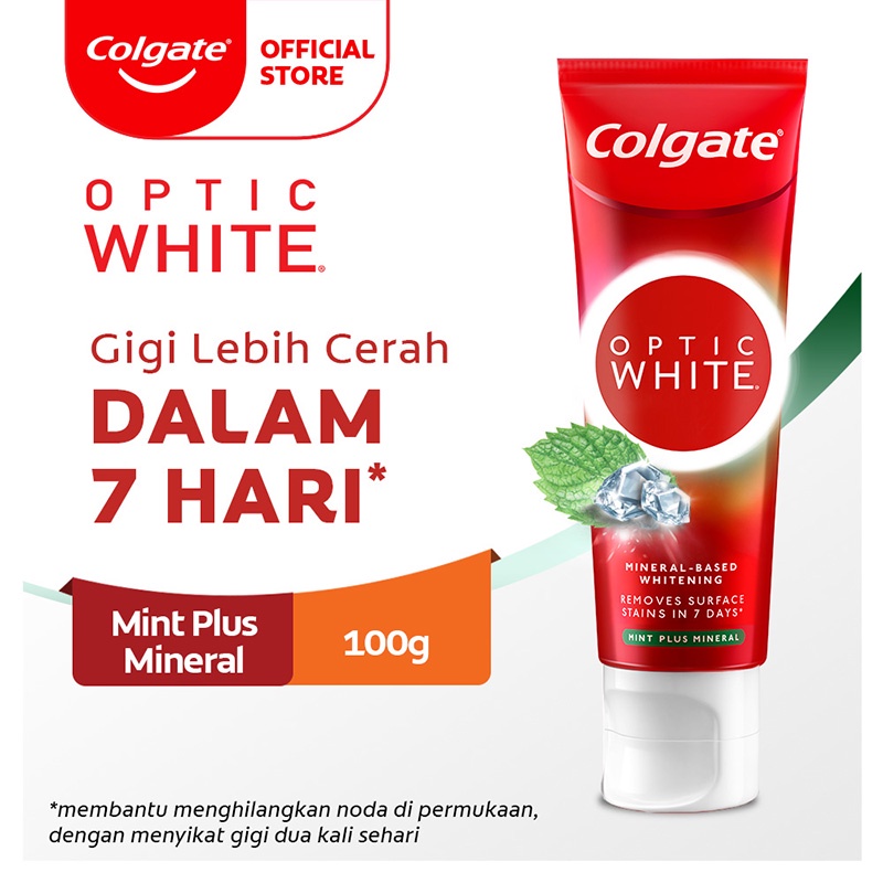 Jual Colgate Optic White Whitening Toothpaste Mint Plus Mineral 100g ...