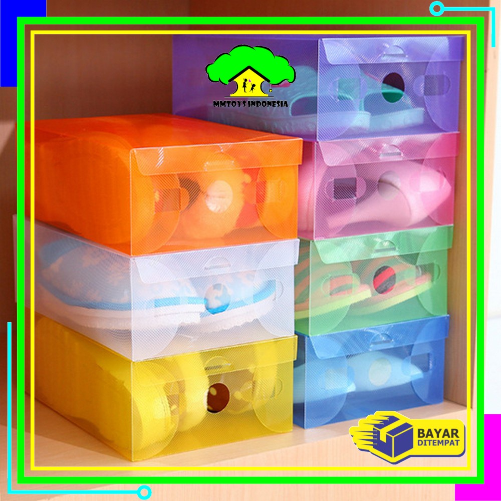 Jual MI-C157 Kotak Sepatu Tebal Shoes Box Sepatu Transparan Kotak Rak ...