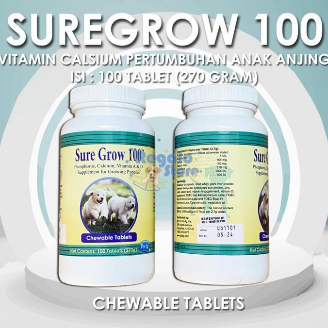 Jual VITAMIN KALSIUM ANJING SURE GROW 100 | Shopee Indonesia