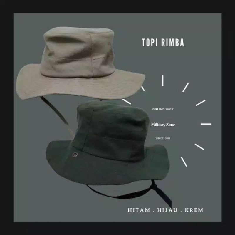 Jual Topi Gunung Rimba Tali Hiking Hutan Camping Hat Tali Hitam Cream ...