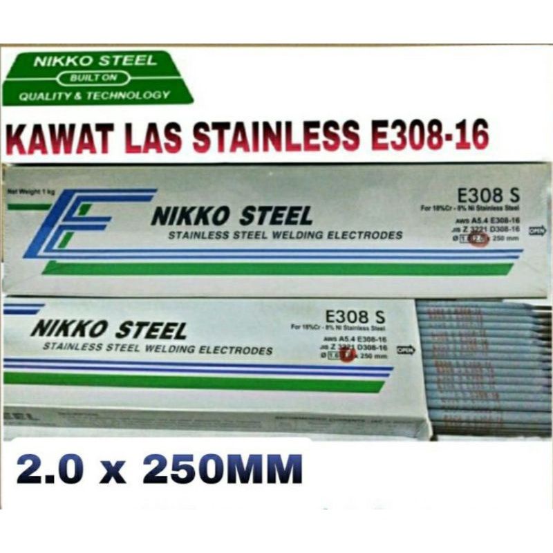 Jual KAWAT LAS STAINLESS STEEL NIKKO E308 S 2mm / 2 mm / 2.0mm STENLIS | Shopee Indonesia