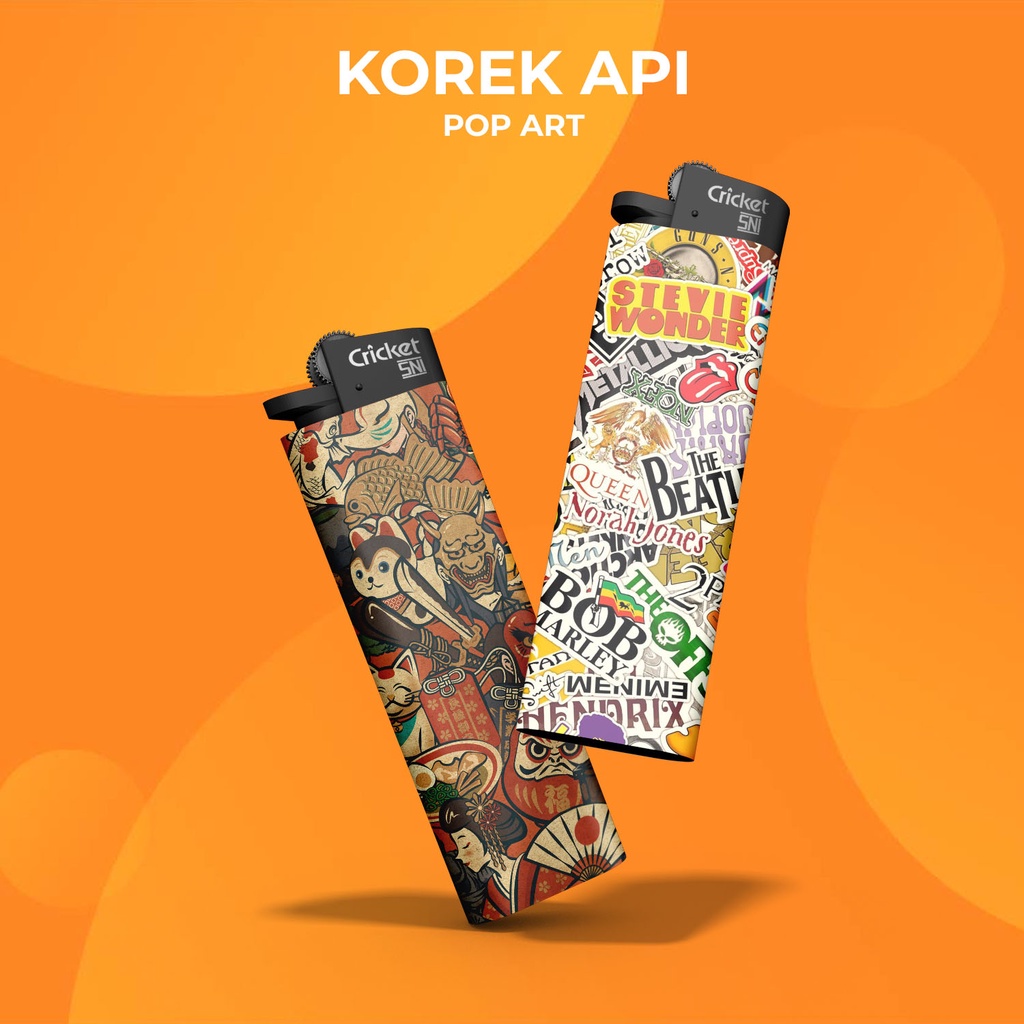Jual [BM Lighter] Pop Art || Korek Api Aesthetic / Korek Api Cricket ...