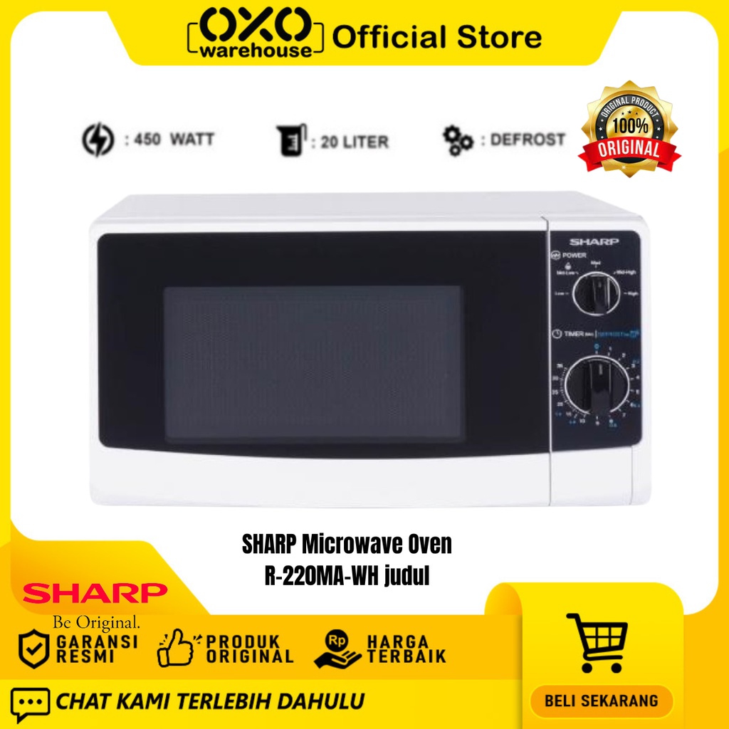 Jual Sharp Microwave Oven R-220MA-WH 20 Liter Low Watt HematListrik ...