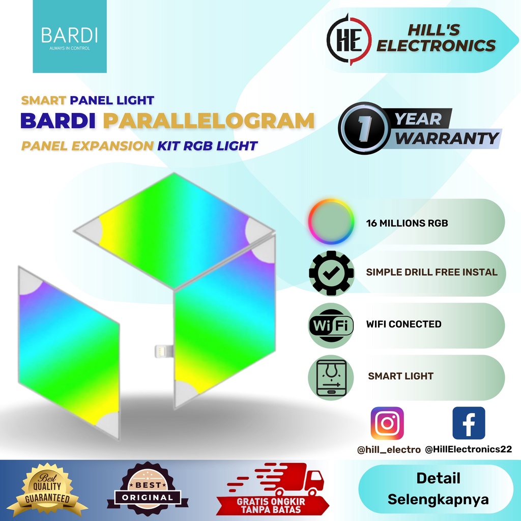 Jual Bardi Lampu Parallelogram Panel Expansion Kit-Trapezoid | Shopee ...