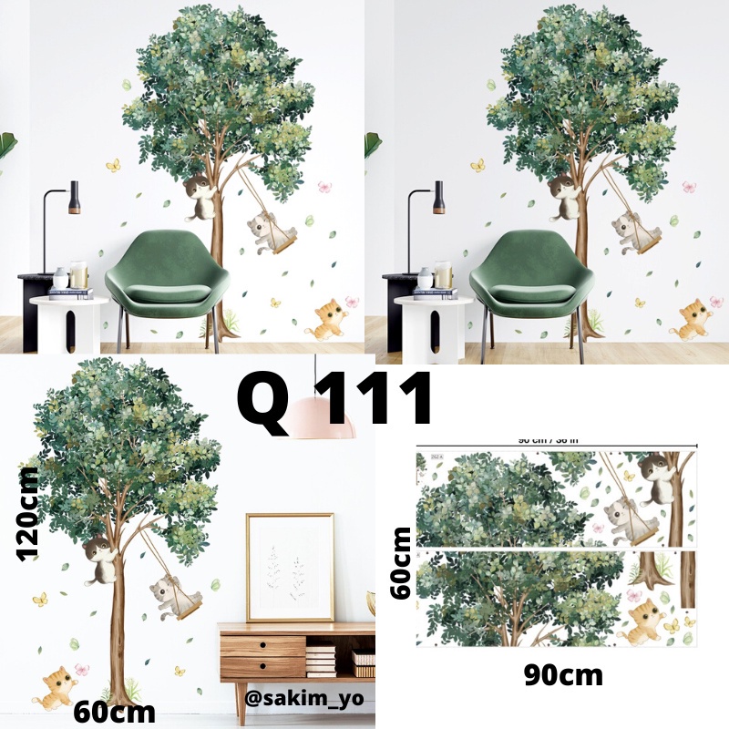 Jual WALLSTICKER WALL STICKER STIKER DINDING MINIMALIS DAUN POHON KAKTUS WALSTICKER PINTU ...