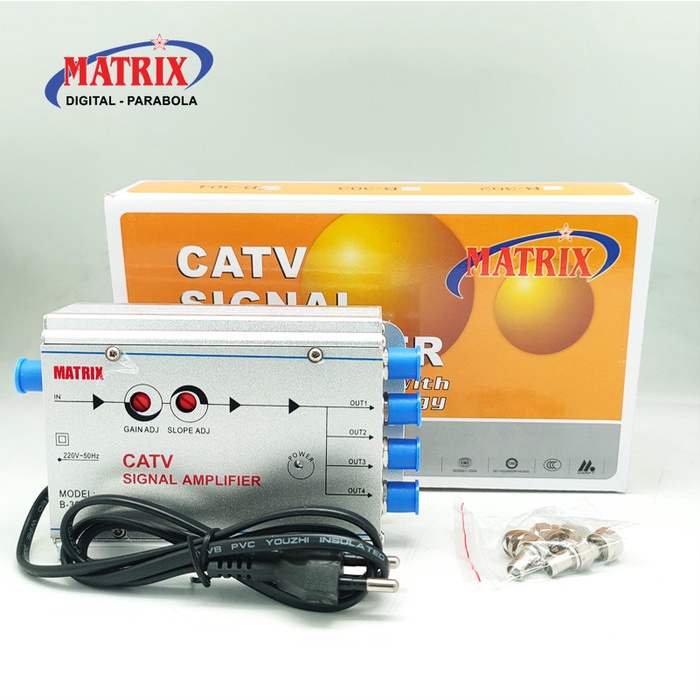 Jual Penguat Sinyal Booster Matrix Catv Signal Amplifier Model B-304 4 ...