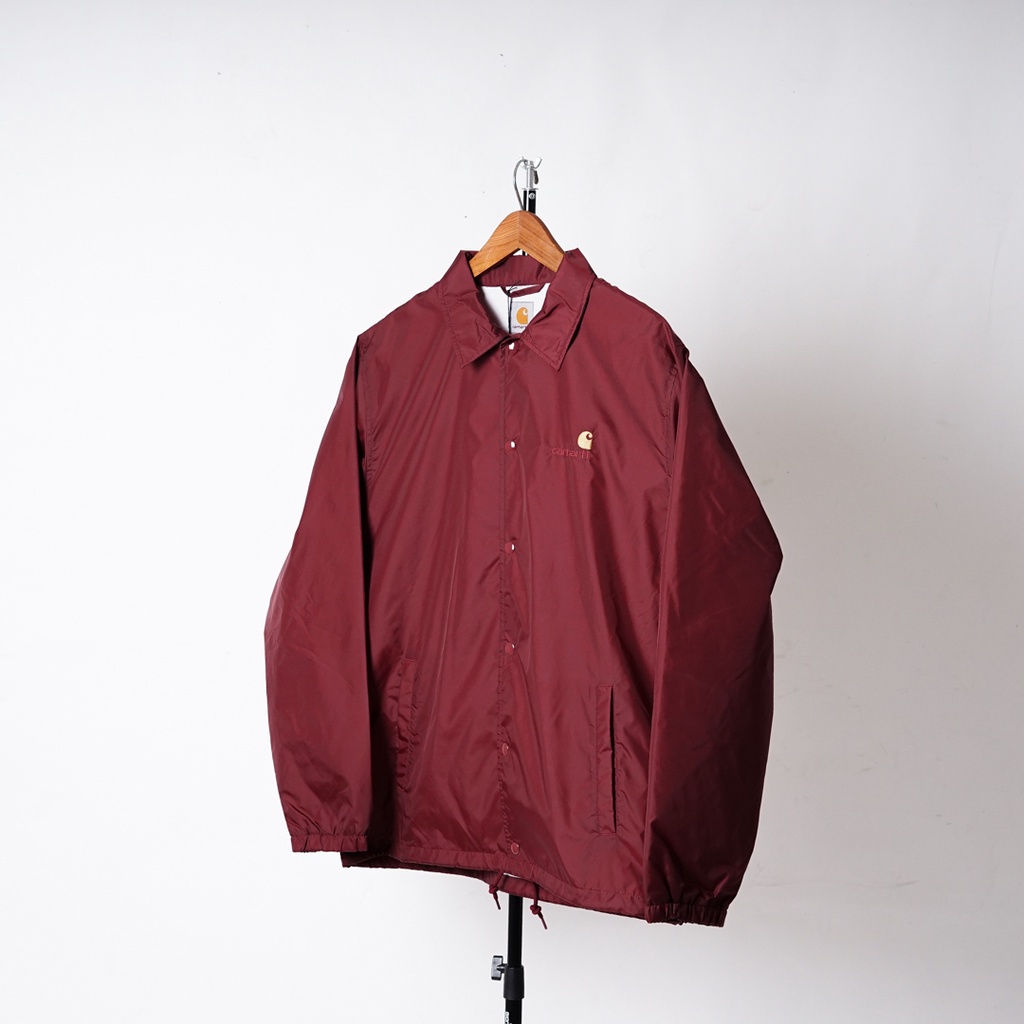 Jual CARHARTT WIP SCRIPT COACH JACKET MAROON | Shopee Indonesia
