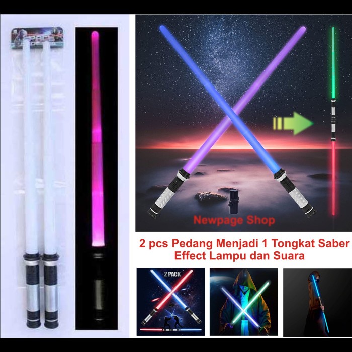 Jual Mainan Pedang Laser Double Bladed Lightsaber Star Wars - Rgb Light ...