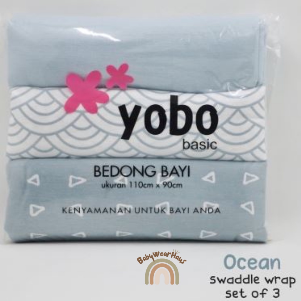 Jual YOBO Bedong Bayi 1 Set isi 3 Baby Swaddle Wraps Set of 3 - BEDONG ...