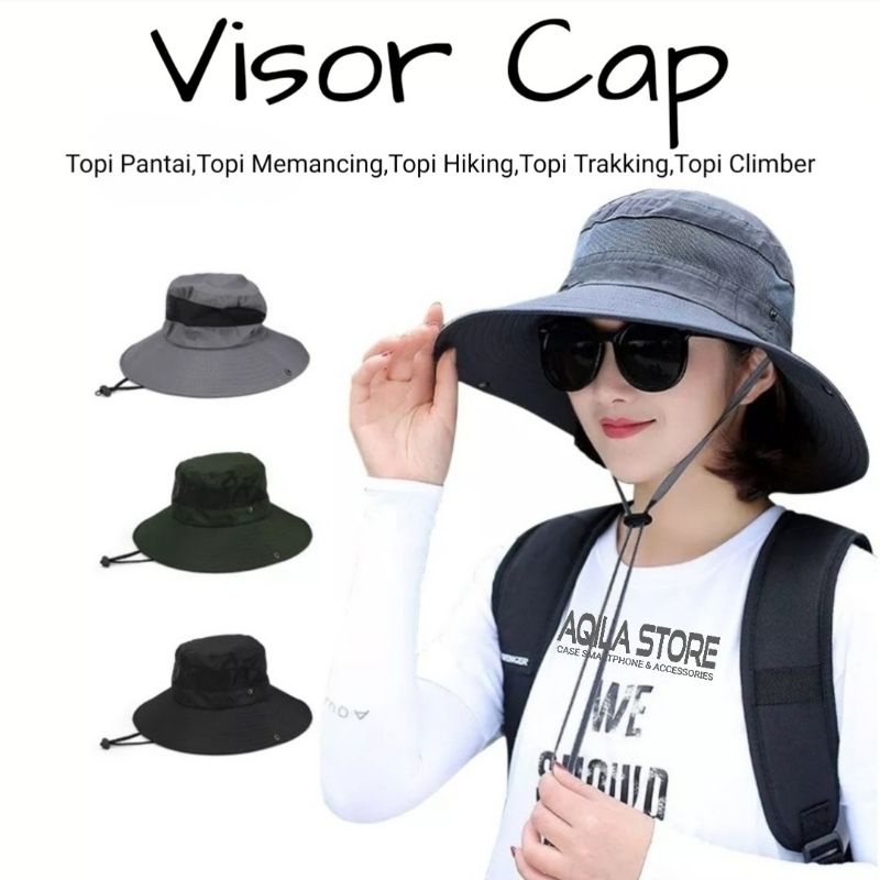 Jual Topi Visor Pantai / Topi Memancing / Topi Tracker / Topi Climber ...