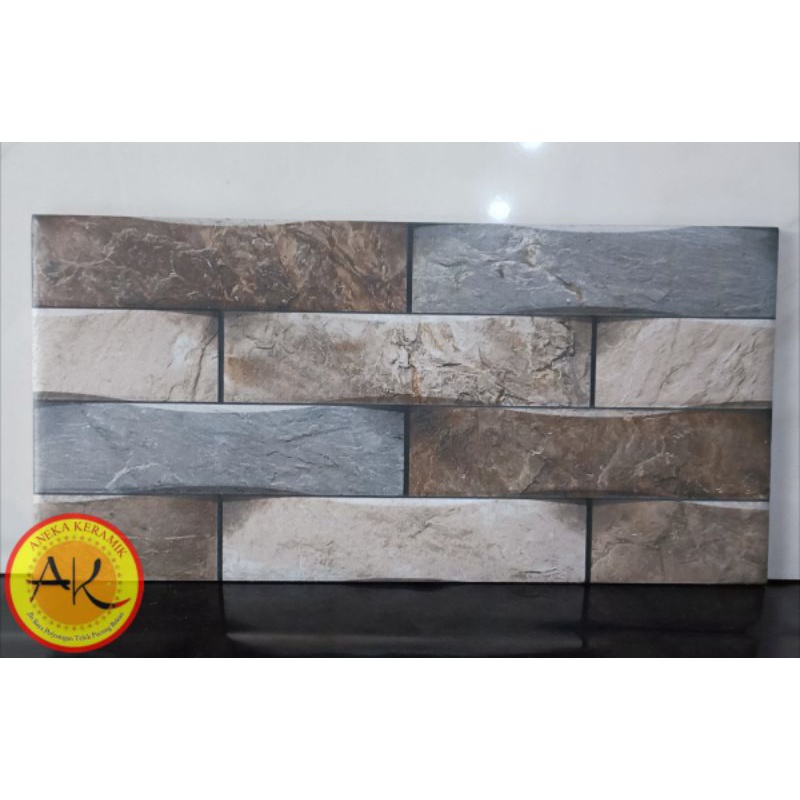 Jual Keramik Dinding Kasar Motif Batu Alam 3D Timbul 20x40 Celtic Beige ...