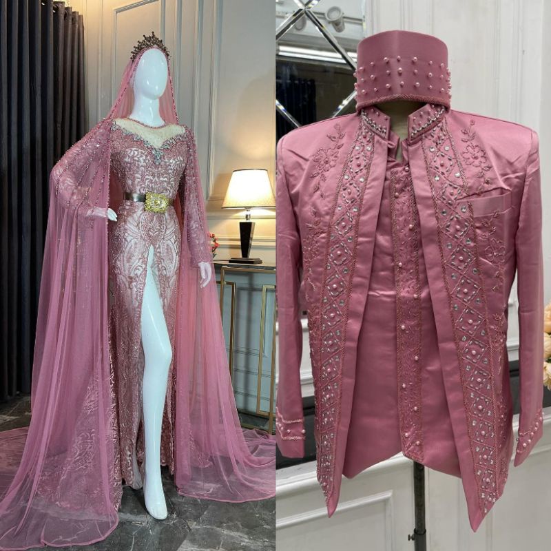 Jual NEW GAUN PASANGAN SLIM DRESS PREMIUM//GAUN CANTIK MEWAH BEREKOR ...