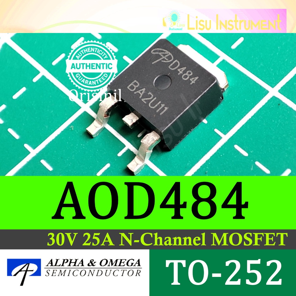 Jual AOD484 D484 30V 25A N-Channel MOSFET TO-252 Alpha & Omega Semiconductors Original | Shopee ...