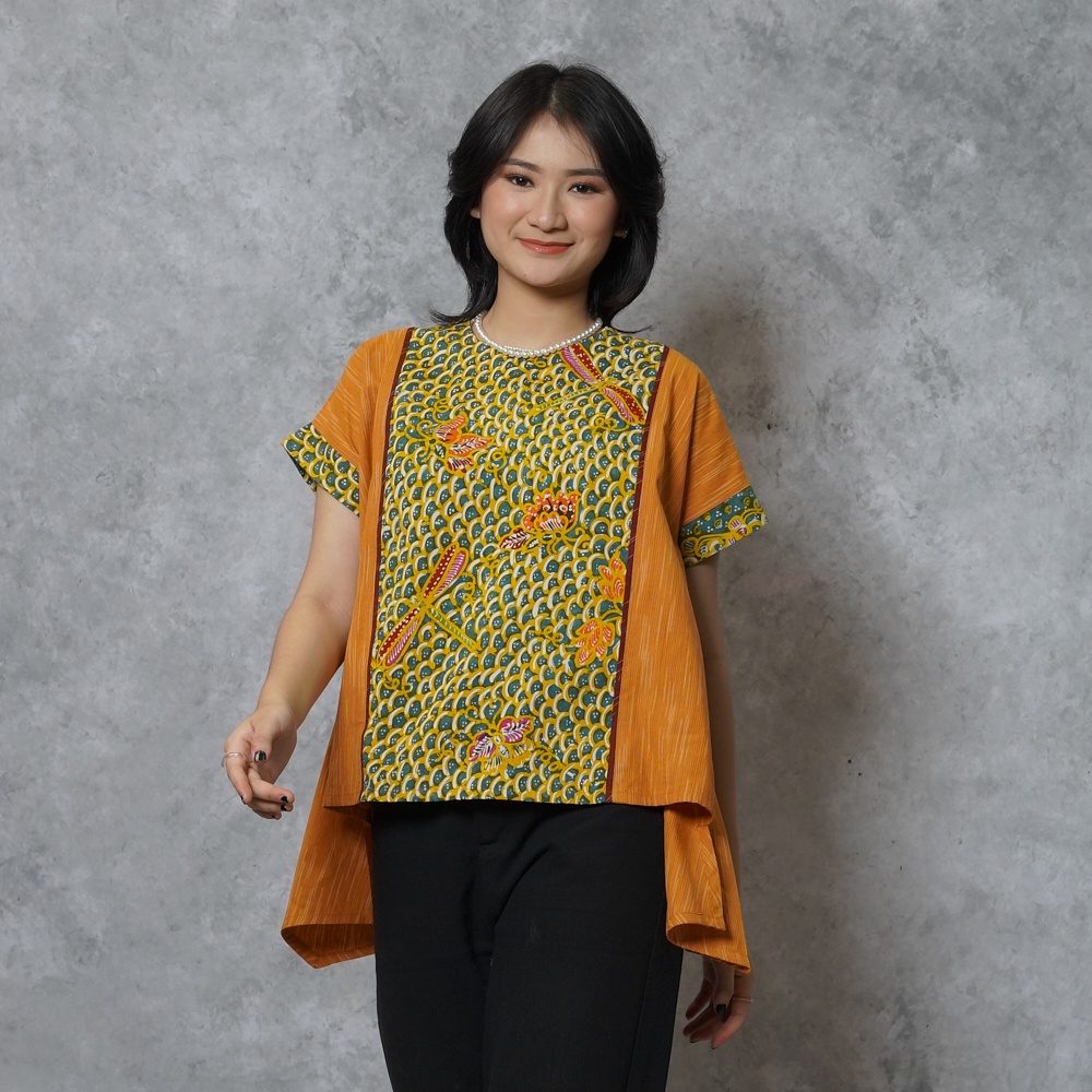Jual NONA RARA - Mampang lasem T1739, Baju Batik Kasual Modern | Shopee ...