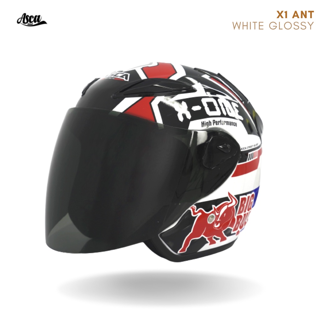 Jual Helm Asca X-1 Ant White Glossy | Shopee Indonesia
