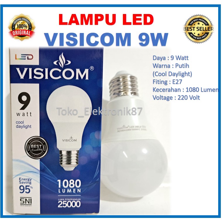 Jual Lampu Led Visicom 9W Bohlam 9 Watt Bulb | Shopee Indonesia