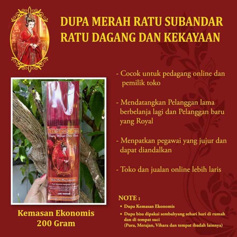 Jual Dupa Ratu Ayu Mas Subandar 185 Gram Cahya Yadnya | Shopee Indonesia