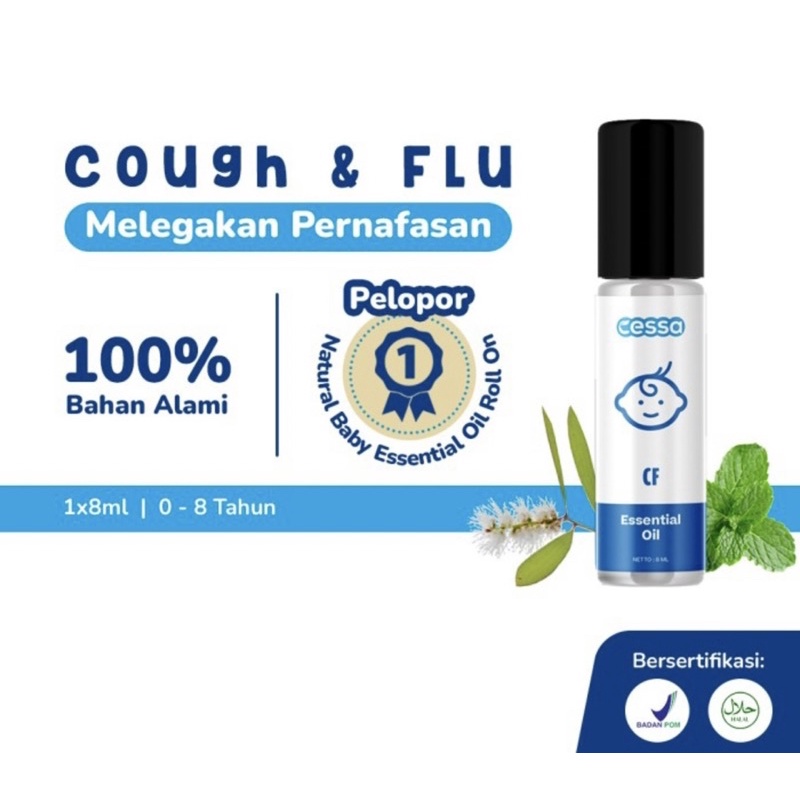 Jual Cessa baby cough and flu roll on 8 ml ( essential oil melegakan pernafasan ) | Shopee Indonesia