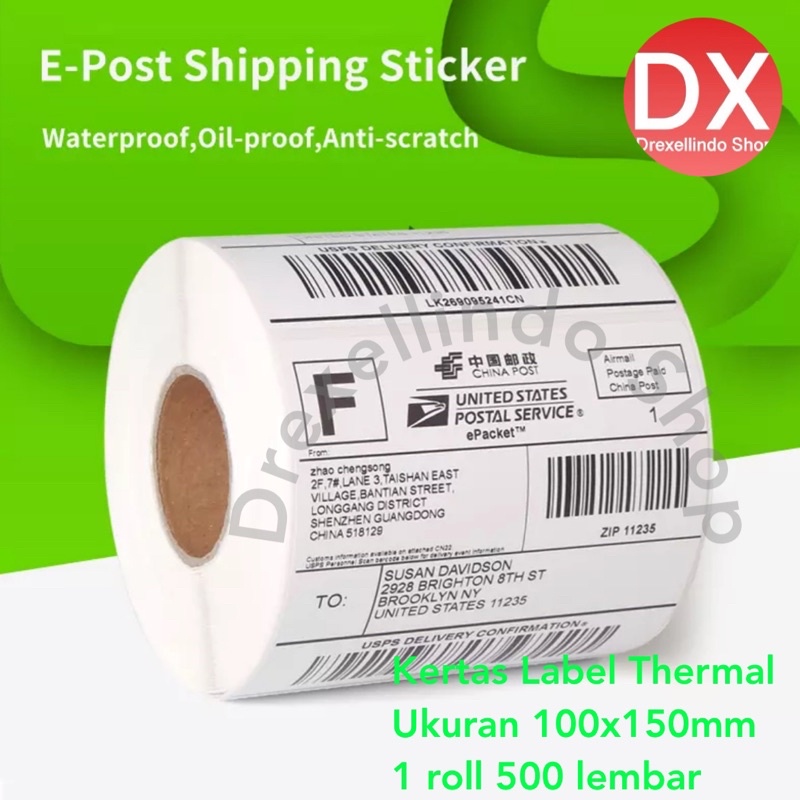 Jual Kertas Thermal Label Barcode Stiker GAP ukuran 100x150mm / 100x150 ...
