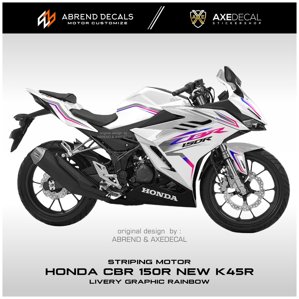 Jual STRIPING CBR 150 NEW 2021 RAINBOW RACING / STIKER MOTOR HONDA CBR K45R DESAIN CUSTOM ...