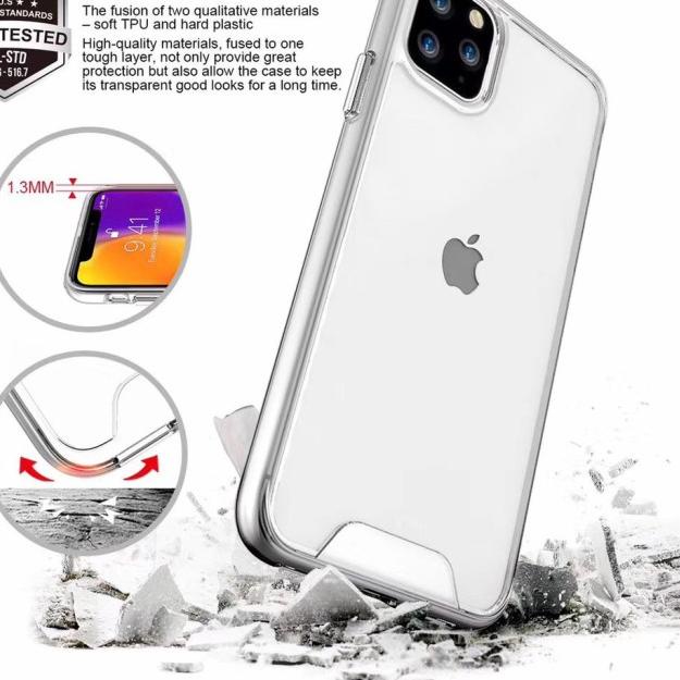 Jual CASING SPACE CLEAR CASE IMPACT ANTI KUNING IPHONE 11 11PRO PRO MAX ...