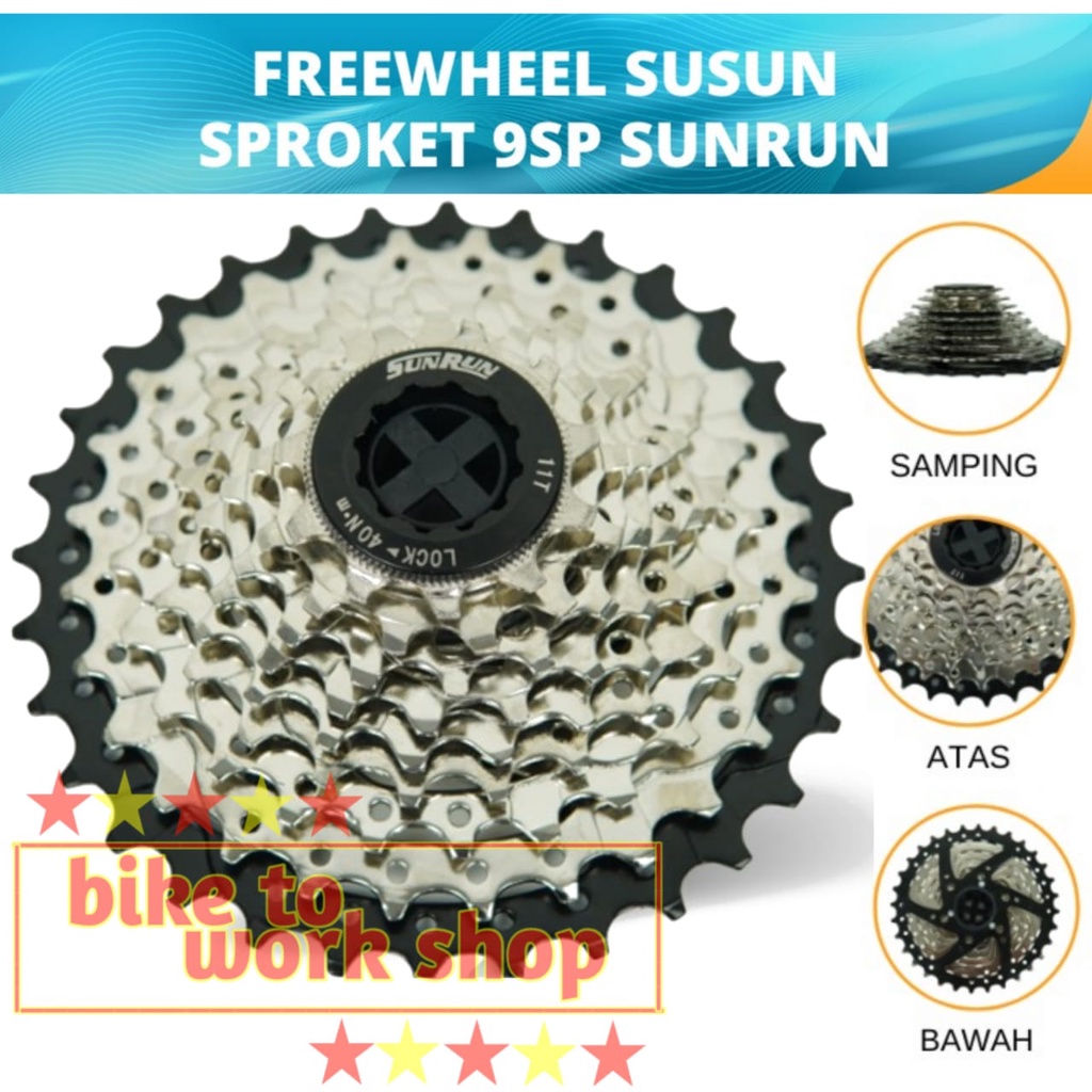 Jual Sprocket Cassette Sepeda 9 Speed 11 32 T SUNRUN Lipat MTB CTB 11T ...