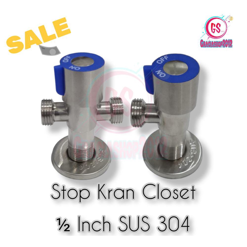 Jual Stop Kran Closet Single / Double Bahan Stainless SUS 304 Drat ½ ...