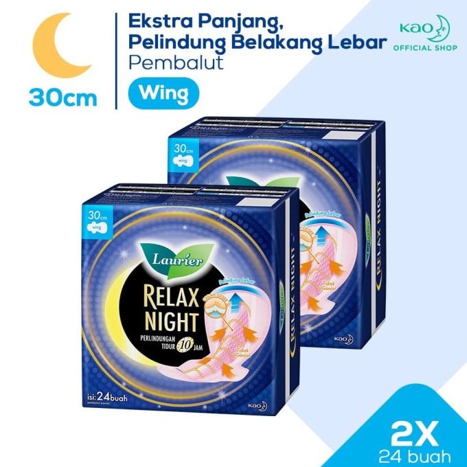 Jual Trend Laurier Relax Night 30cm 24s Twinpack Pengiriman Cepat