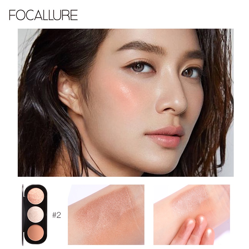 Jual FOCALLURE Blush on Highlighter Eyeshadow 3in1 Palette | Shopee ...