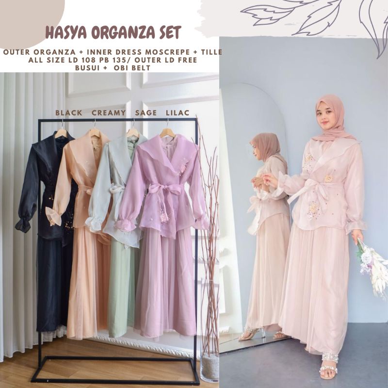 Jual [ORI] HASYA ORGANZA DRESS (SATU SET INNER+ OUTER) LD 115/SETELAN ...