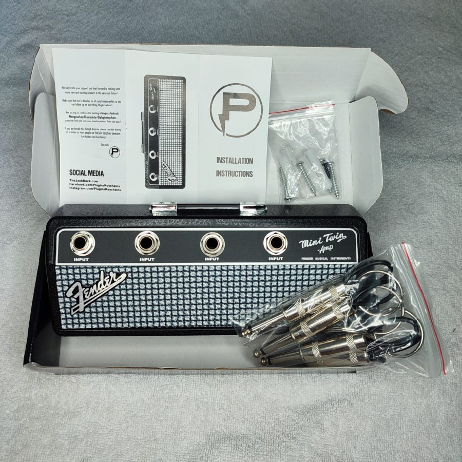 Jual Fender Jack Rack Key Chain Holder (inc. 4 Fender guitar plug ...