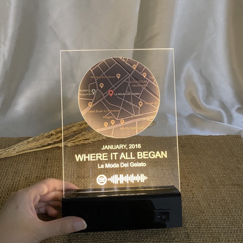 Jual CUSTOM Acrylic Location Maps UV PRINT Akrilik Gift Kado Ultah ...